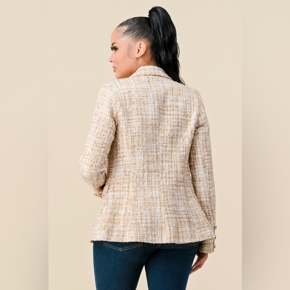 Freya | Jackets & Coats | Freya Long Sleeve Metallic Tweed Blazer In ...